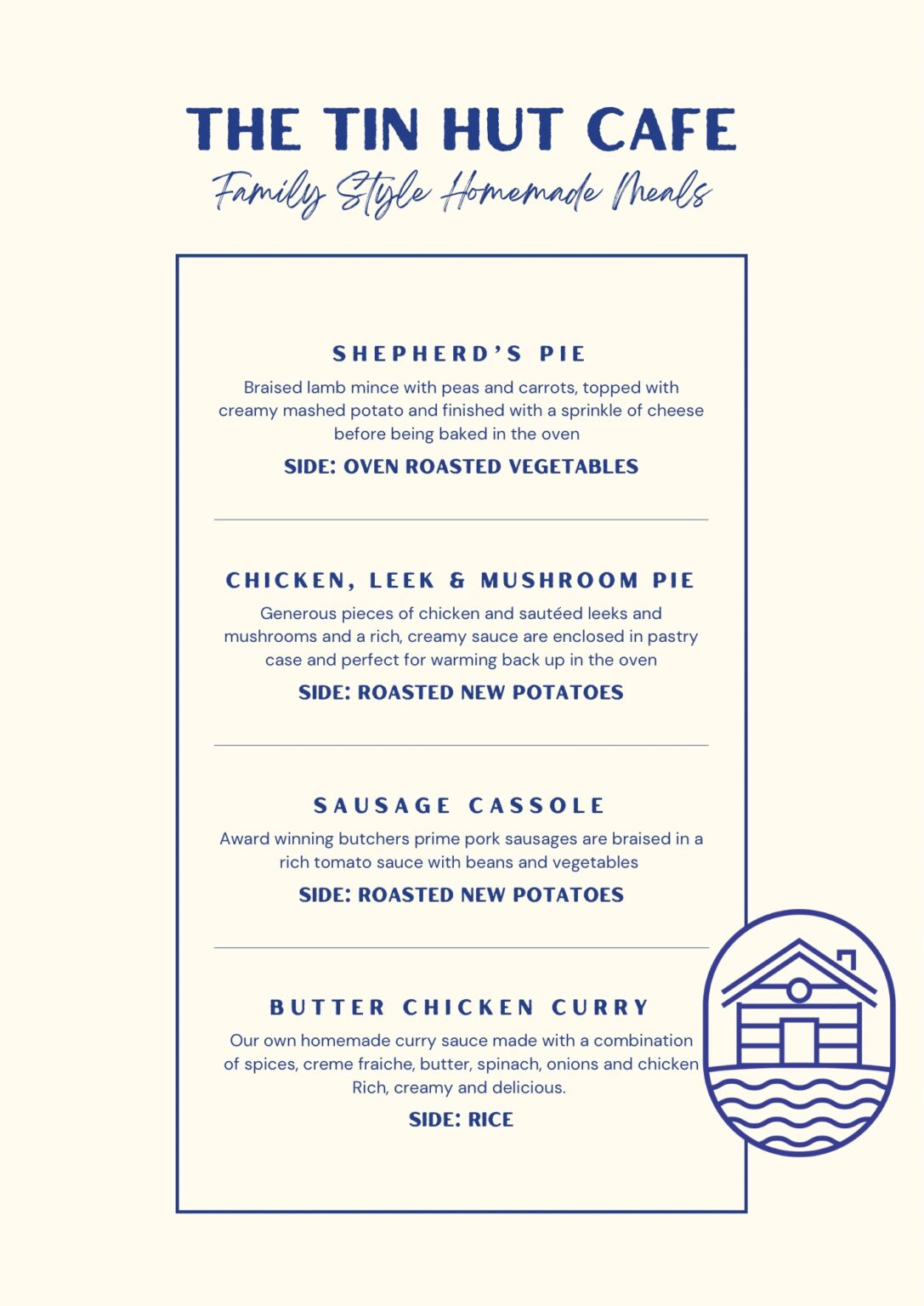 Family Style Meals – The Tin Hut Cafe